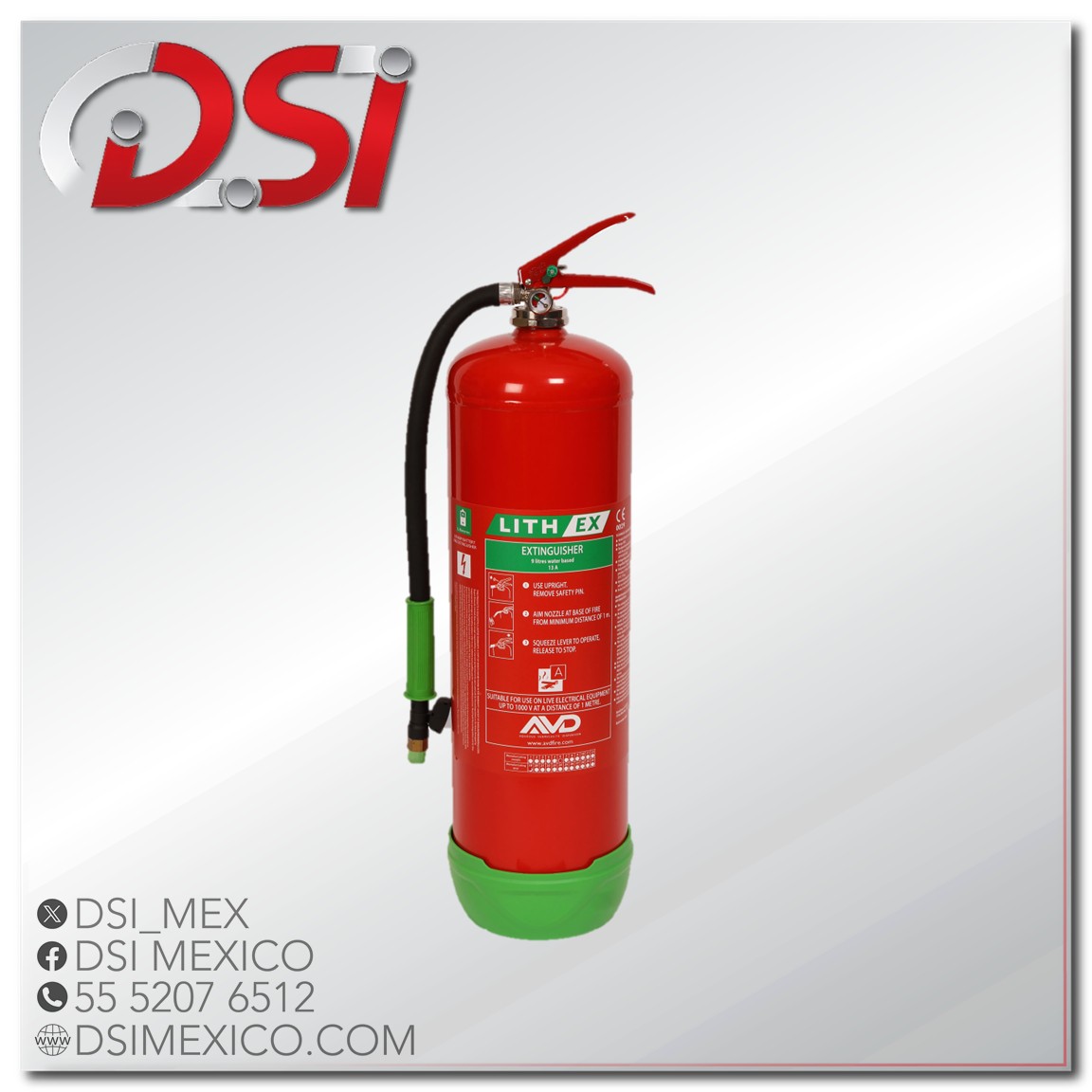 Extintor AVD Lith Ex 9 litros - DSI México